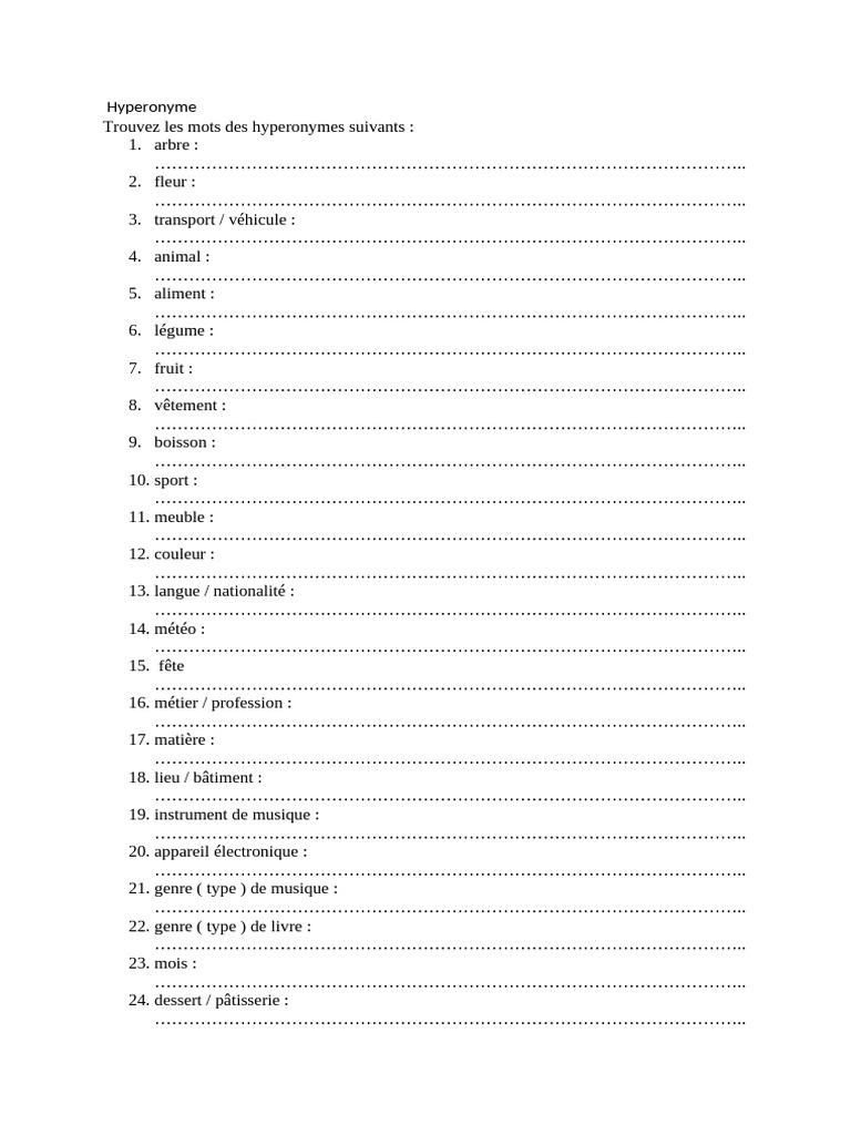 Hyperonyme | PDF