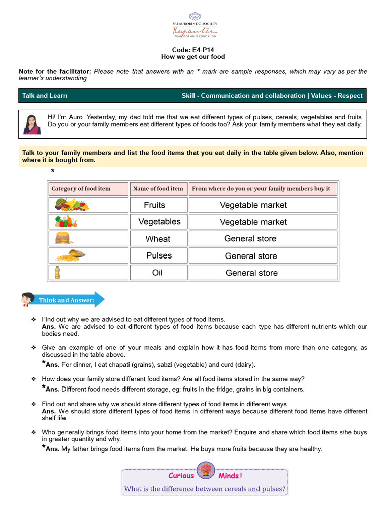 E4-P14 How We Get Our Food | PDF | Prices | Foods