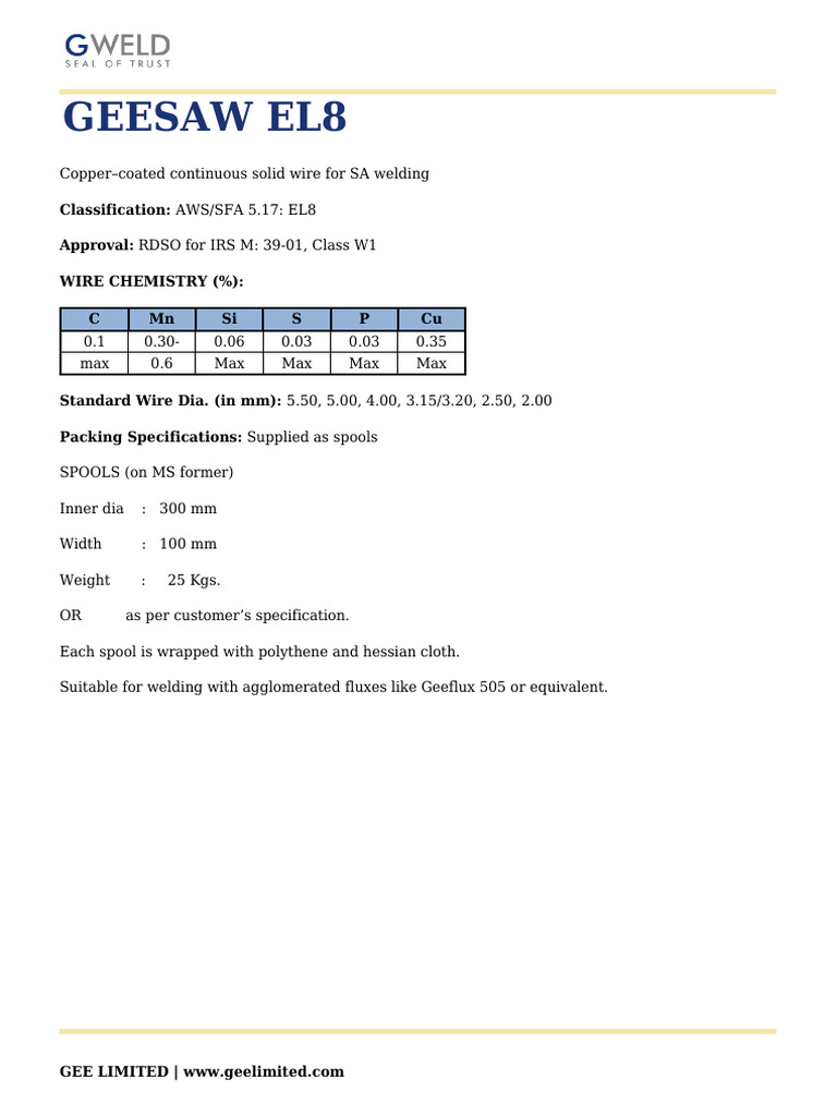 Geesaw El8 | PDF