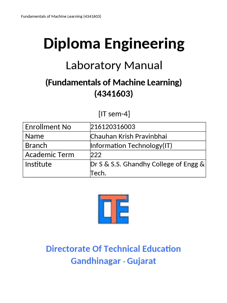 ML Practical Format | PDF | Machine Learning | Engineering