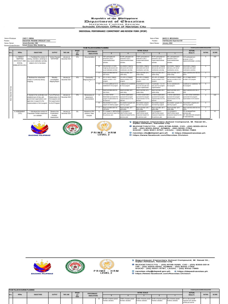 Employee Performance Review 2024 | PDF | Literacy | Learning