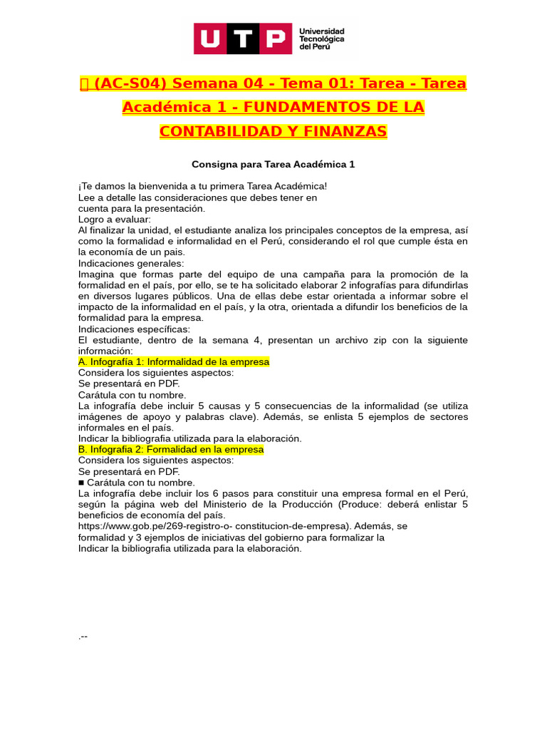 Tarea Académica: Contabilidad y Finanzas | PDF | Refresco | Reajuste ...