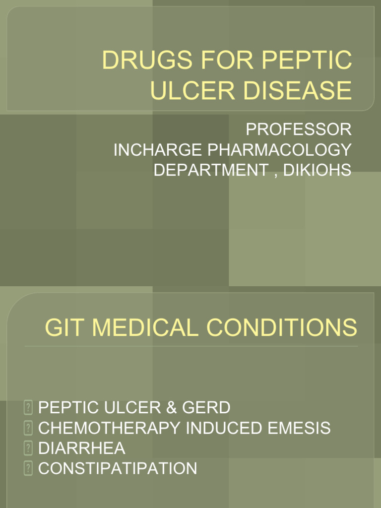 Drugs For Peptic Ulcer Disease | PDF