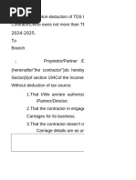 Declaration Under Section 194C 6 For Non Deduction of TDS | PDF