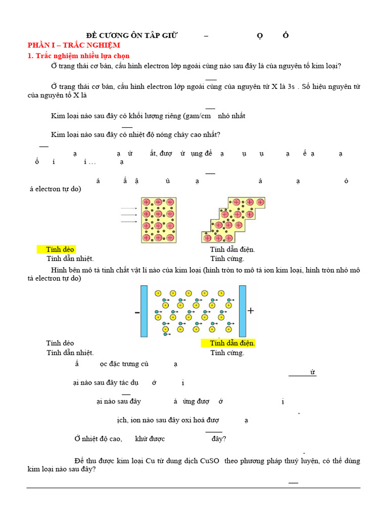 ĐA CHV ĐỀ CƯƠNG GKII- HÓA HỌC 12 | PDF