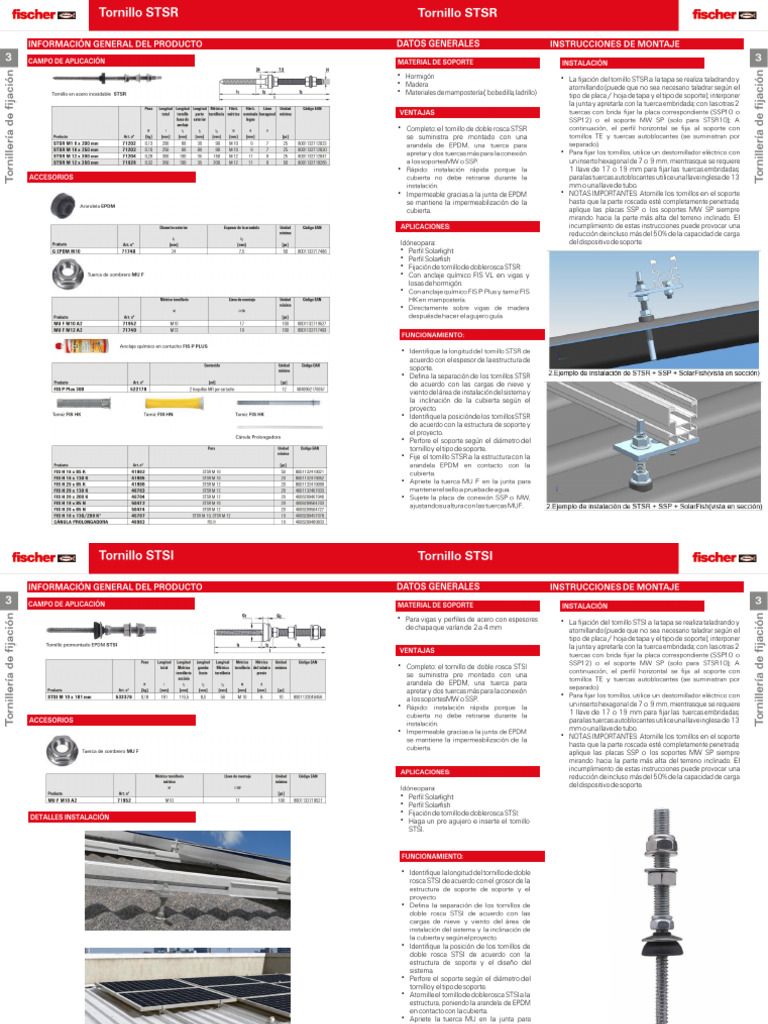 Ficha STSR-STSI Coplanar | PDF | Tornillo | Materiales de construcción