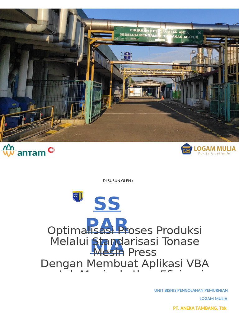 Optimalisasi Tonase Mesin Press SS PARMA | PDF