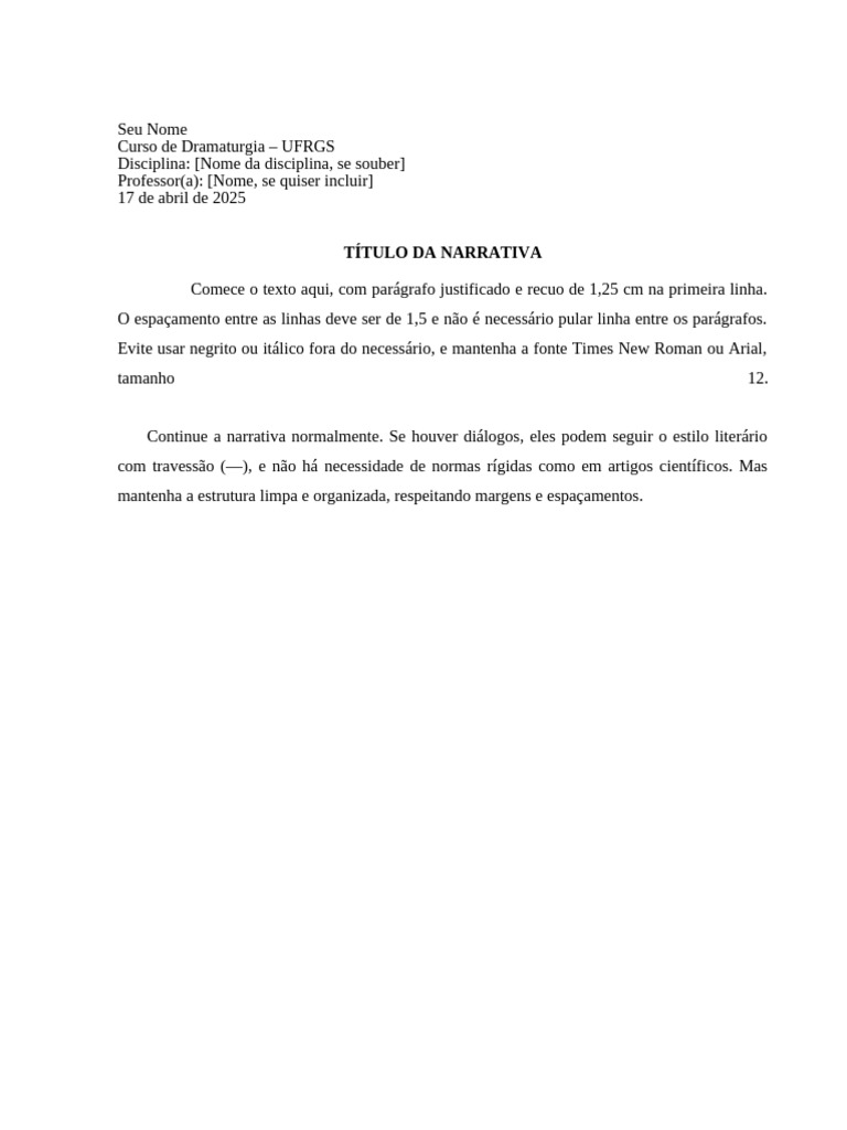 Modelo ABNT Texto Acadêmico Simples | PDF