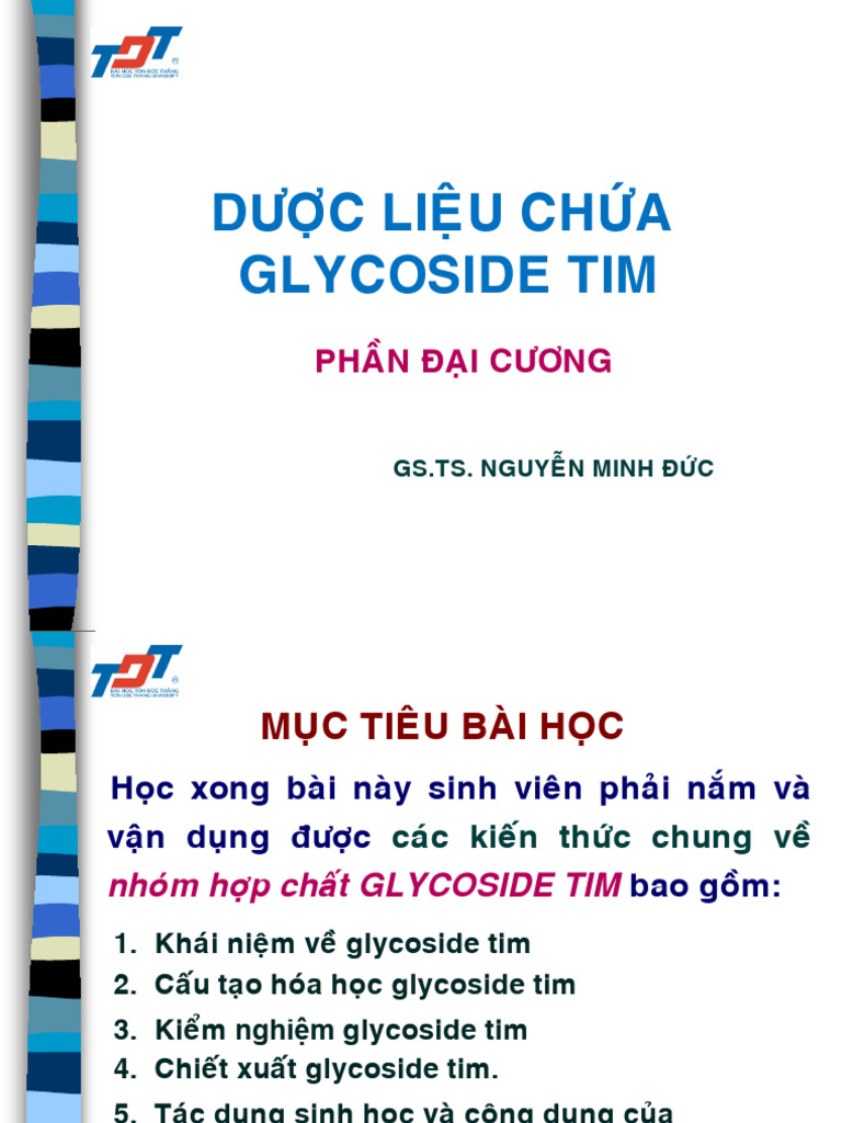 Bai 7.1 Glycoside Tim Dai Cuong | PDF