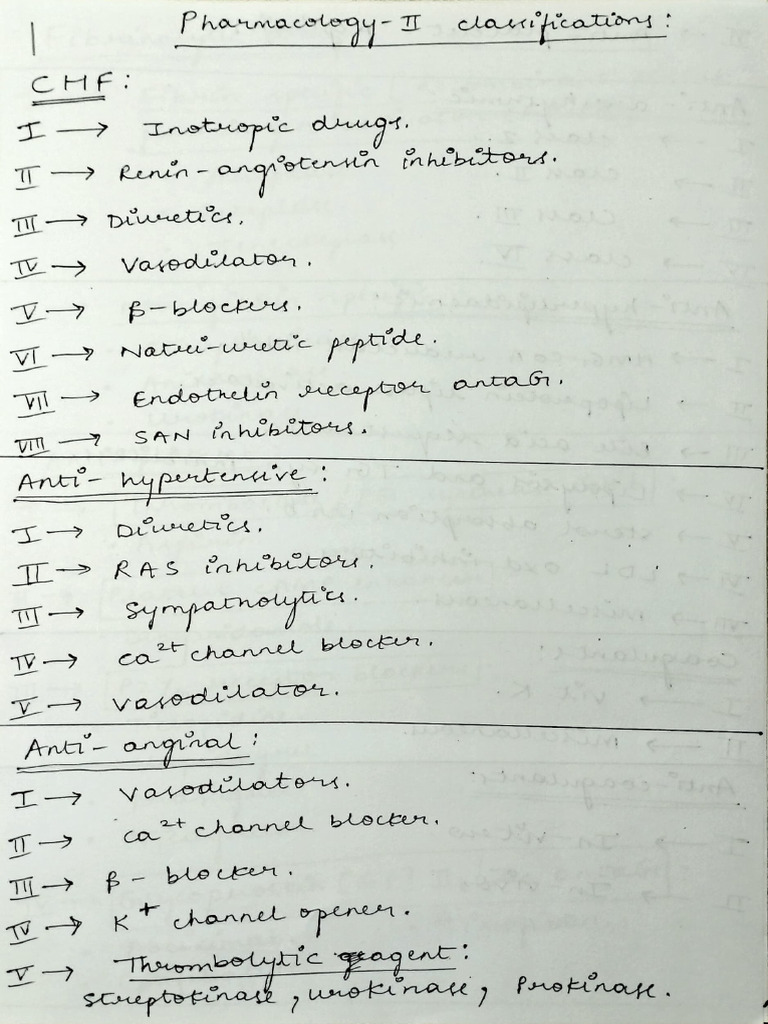 Pharmacology-II All Classifications | PDF