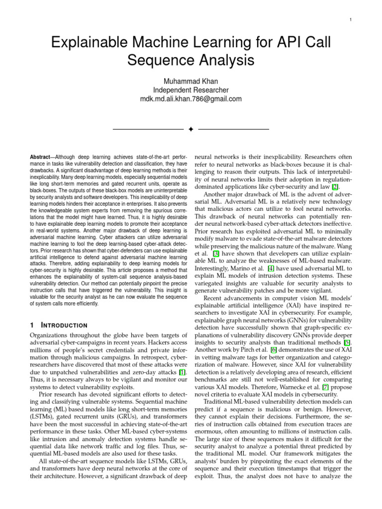 Explainable ML Based API Analysis | PDF | Security | Computer Security