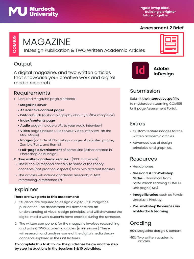 InDesign Magazine Project Guidelines | PDF | Page Layout | Adobe Photoshop