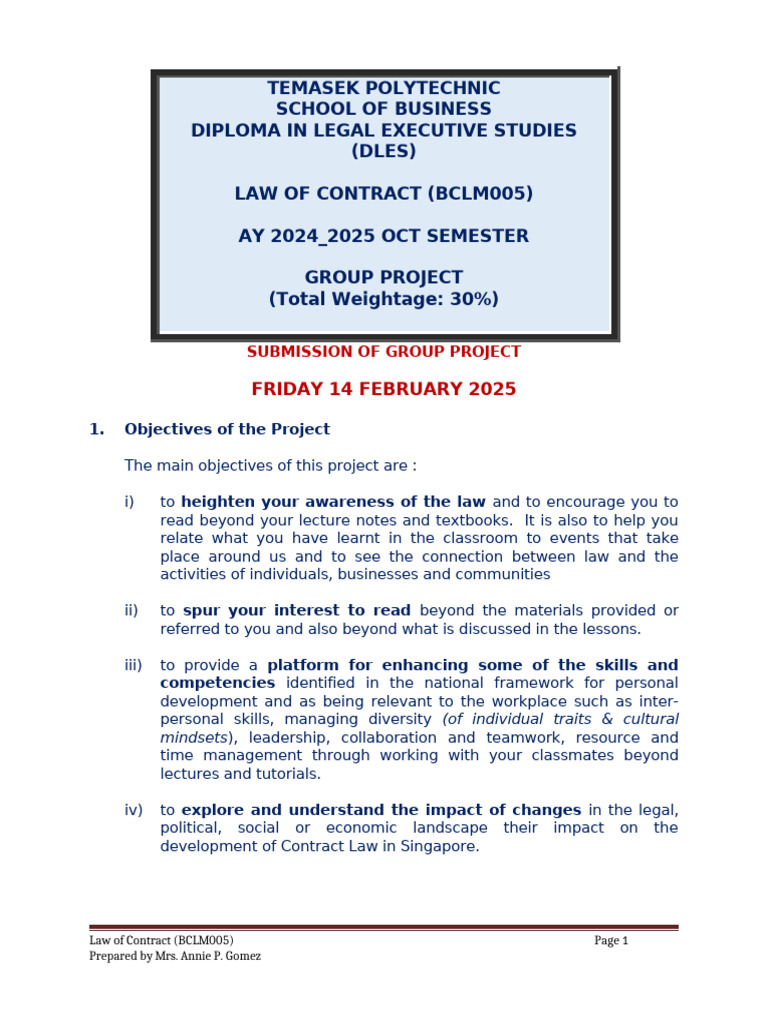 Group Project Instructions - DLES Cont - CET - OCT 2024 - 2025 | PDF