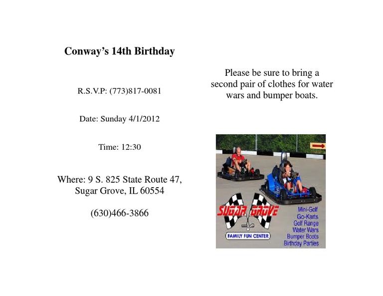 Conway's Birthday Invitation | PDF