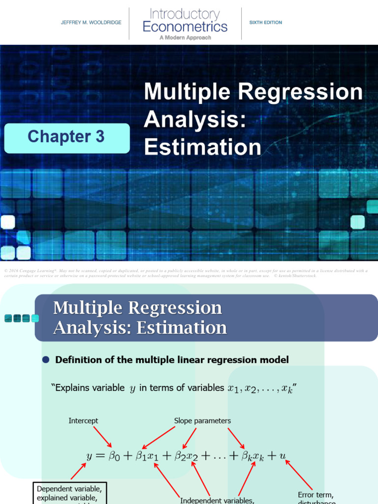 3 Multiple Regression Analysis Estimation | PDF | Ordinary Least Squares | Linear Regression