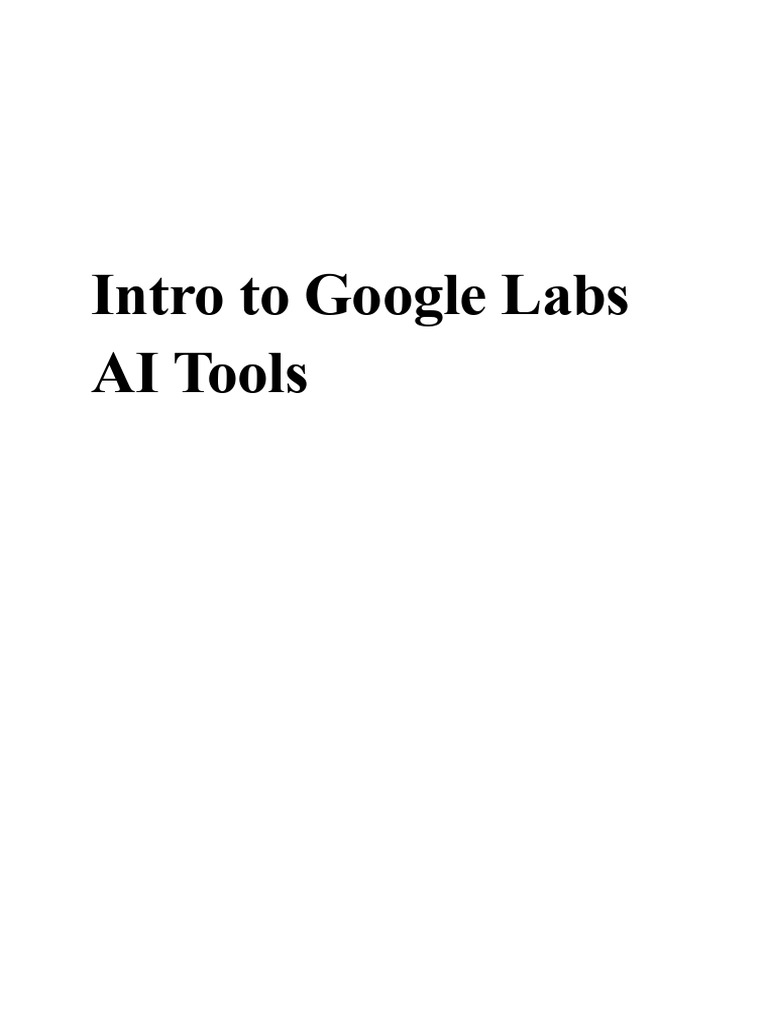Overview of Google AI Learning Tools | PDF | Artificial Intelligence ...