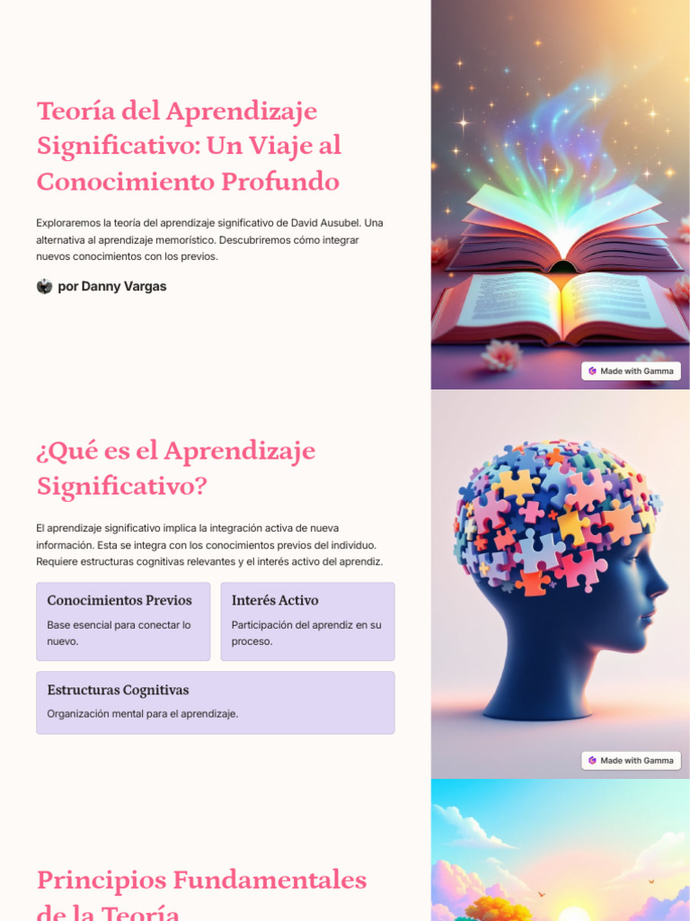 Teoria Del Aprendizaje Significativo Un Viaje Al Conocimiento Profundo | PDF | Aprendizaje ...