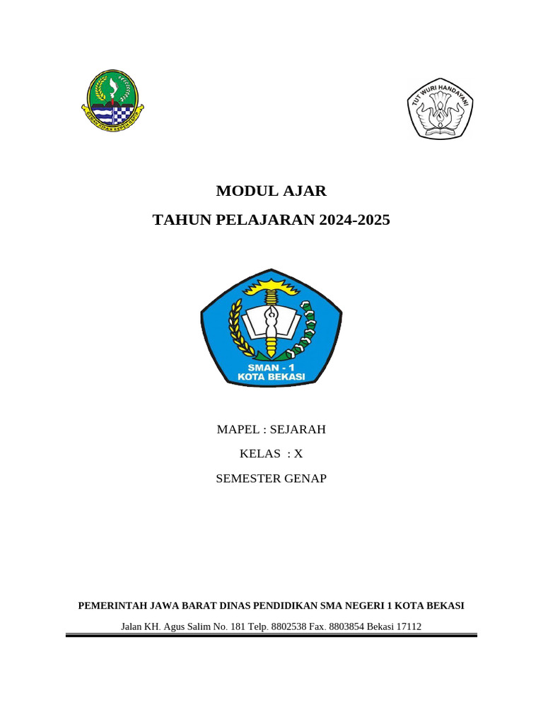 Modul Ajar Kelas X Sejarah - Genap | PDF