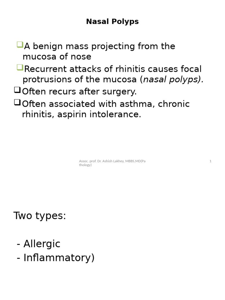 Nasal Polyp Rhinospor Sinusitis Nasal and Nasopharyngeal Tumor 2024 ...
