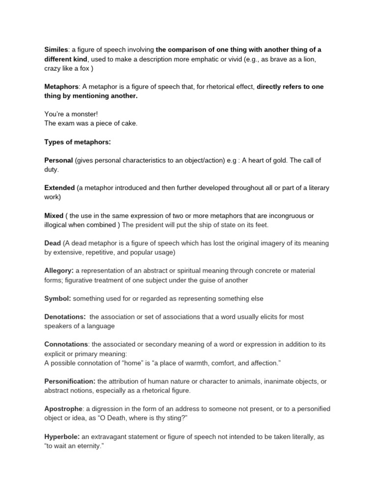 Figures of Speech and Sound Devices Guide | PDF | Metaphor | Rhyme
