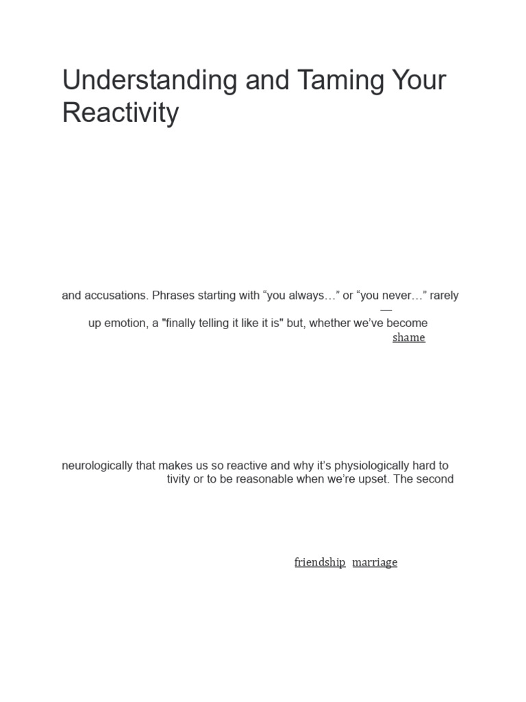 Mastering Emotional Reactivity Strategies | PDF | Emotions | Amygdala