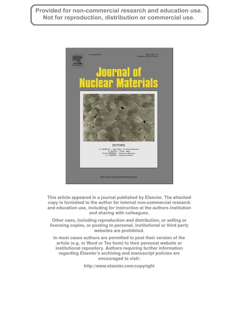 Journal of Nuclear Materials | PDF | Chloride | Glasses