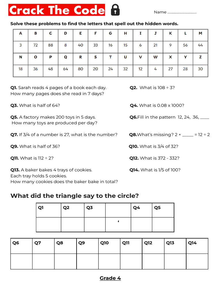 Grade 4 Math Problem | PDF