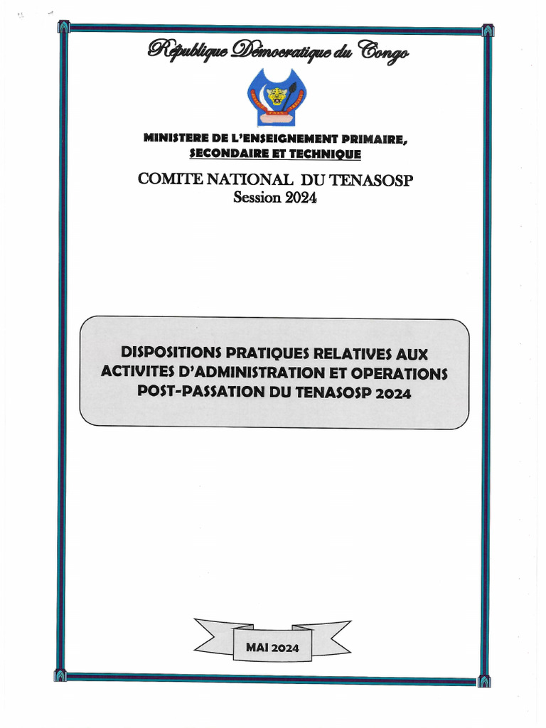 Dispositions Pratiques - Tenasosp 2024 - Copie | PDF