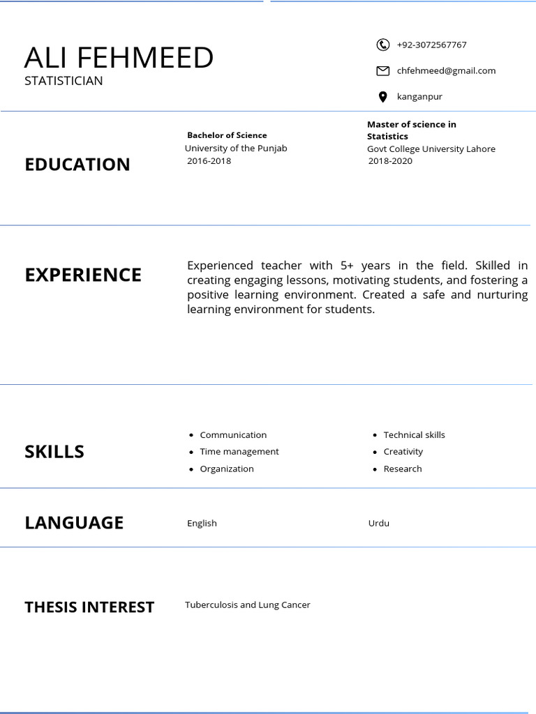 Ali Fehmeed Resume | PDF