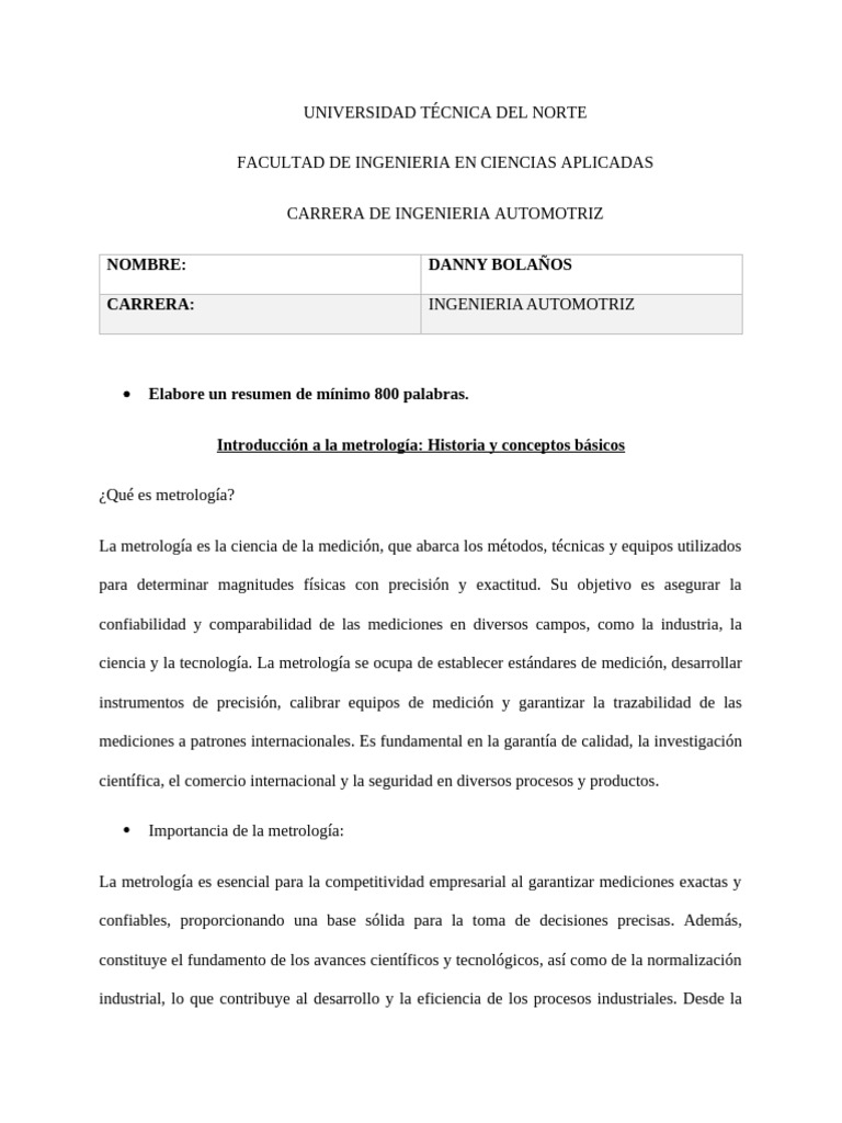 Resumen Conceptos Básicos de Metrología | PDF | Metrología | Medición