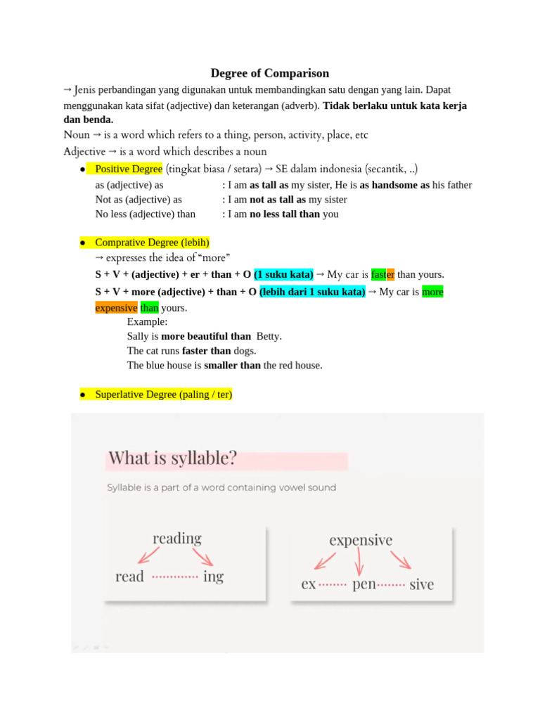 Understanding Degree of Comparison | PDF