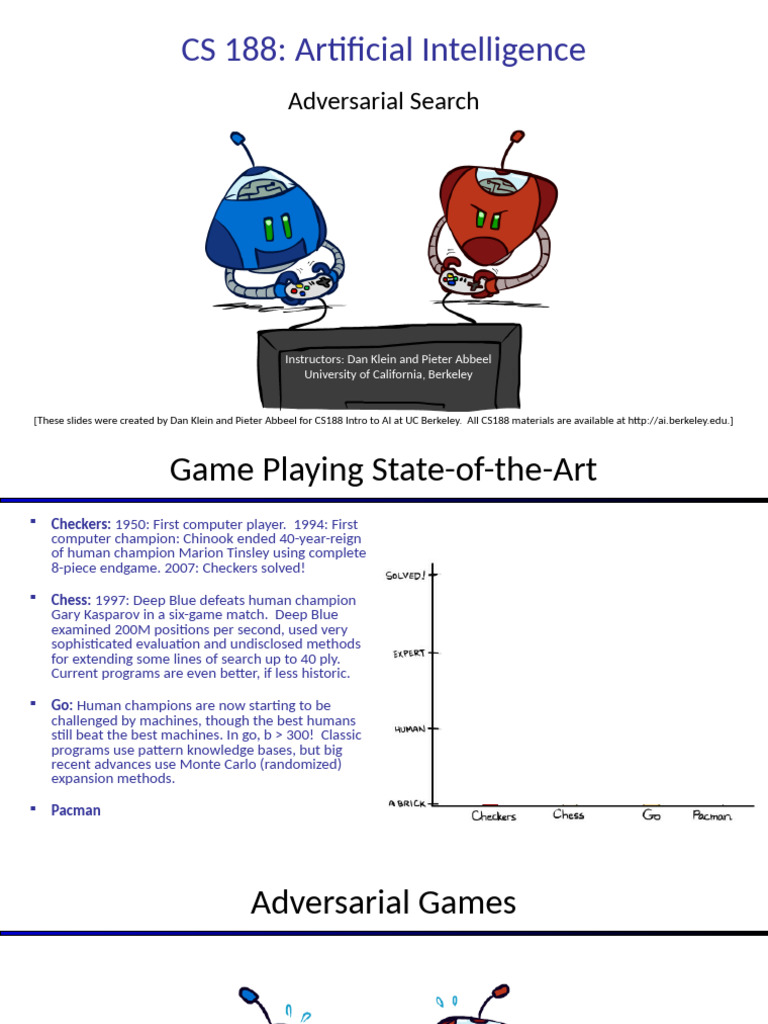 SP14 CS188 Lecture 6 Adversarial Search | PDF | Applied Mathematics ...