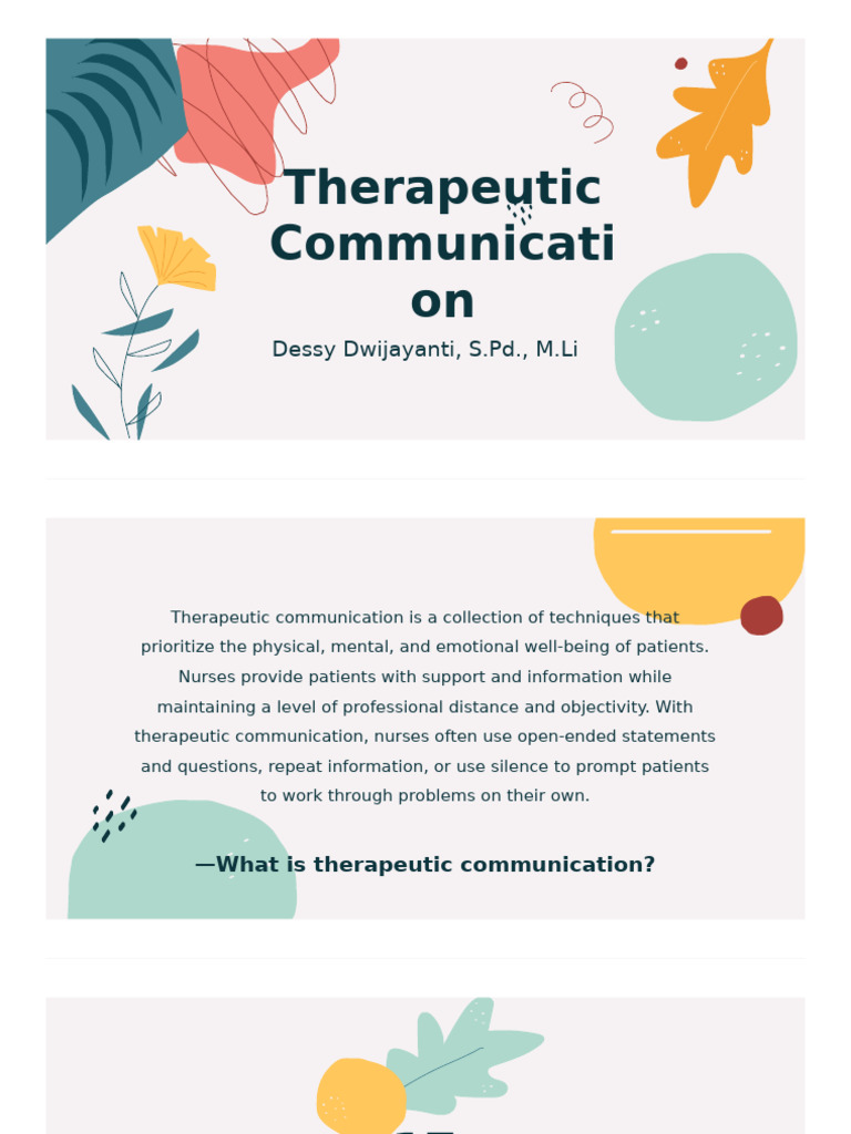 Techniques for Effective Therapeutic Communication | PDF | Nursing ...