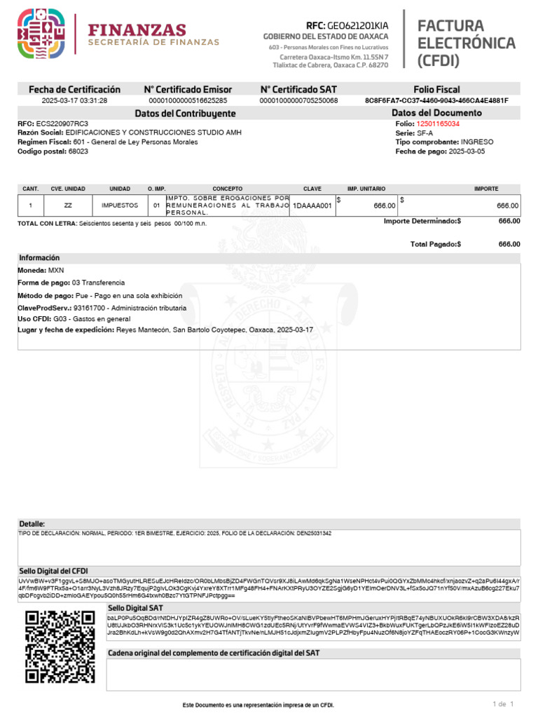Factura Electrónica (CFDI) : Datos Del Documento | PDF | Finanzas del ...
