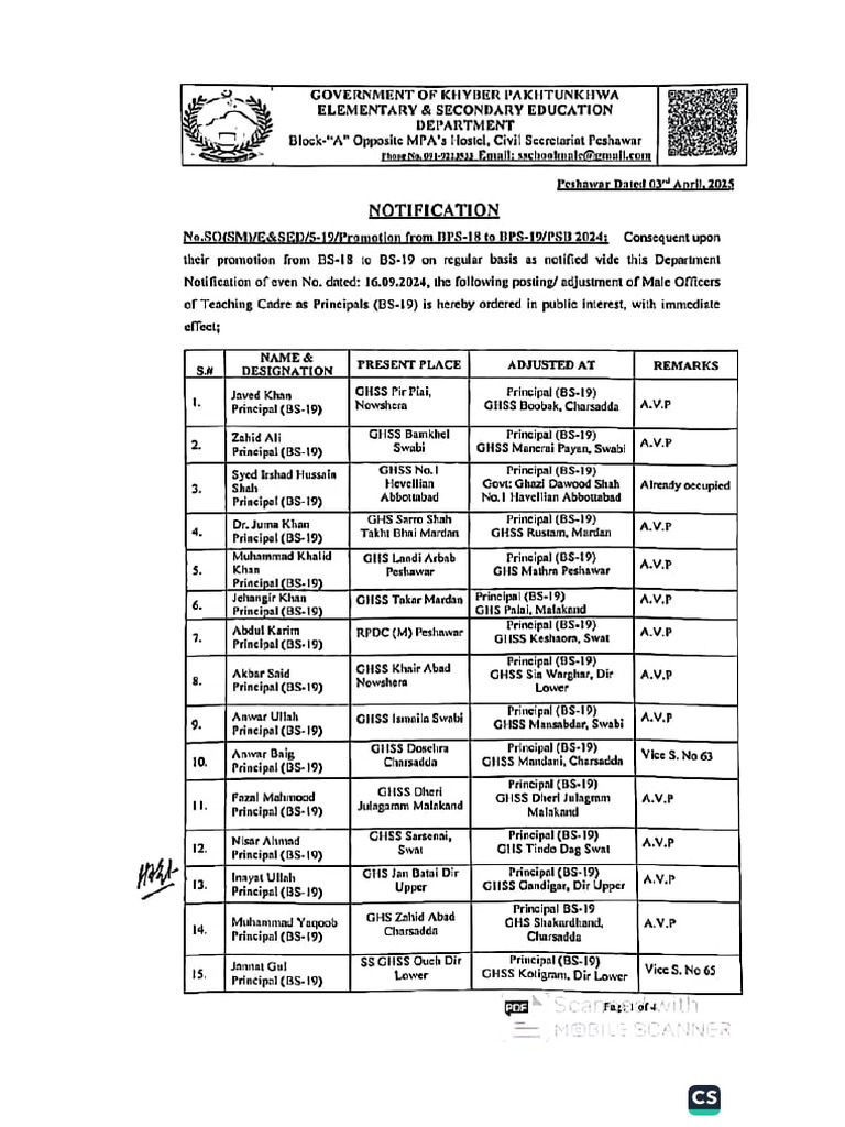 Principal Adjustment Order | PDF