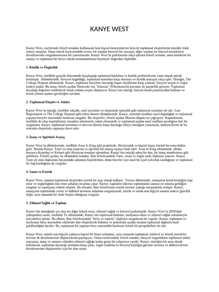 KANYE WEST Hakkında | PDF