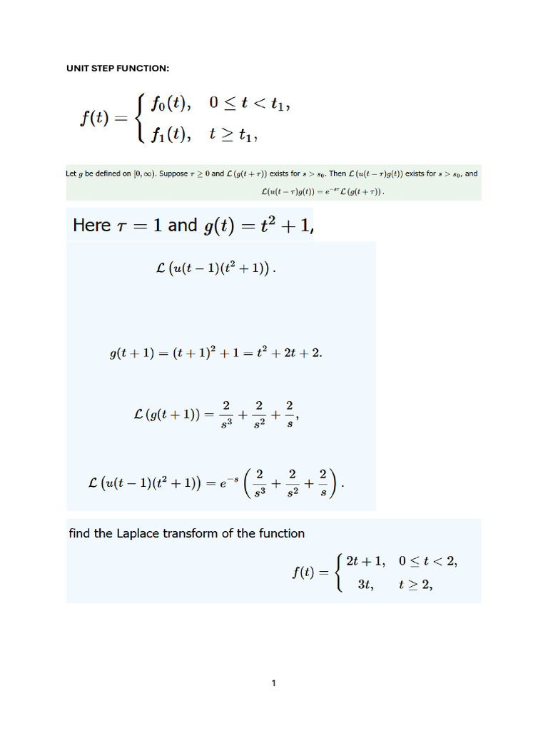 Unit Step Function | PDF
