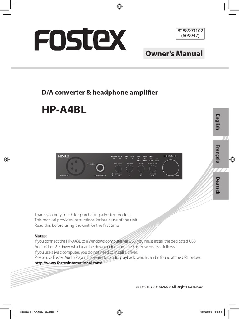 Hp-A4Bl: Owner's Manual | PDF | Digital Audio | Sampling (Signal Processing)