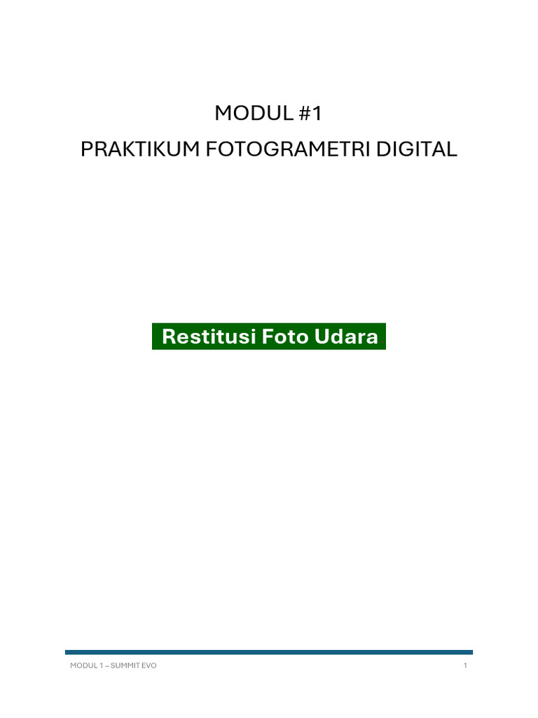 Praktikum Fotogrametri Digital: Restitusi Foto | PDF