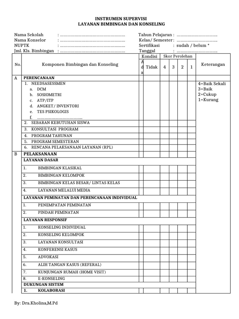 Instrumen Penilaian BK | PDF