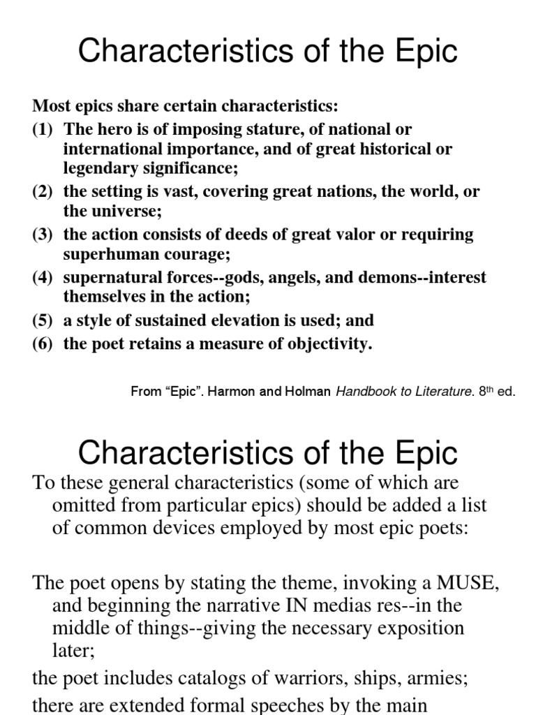 Epic Poetry: Key Features | PDF | Classics | General Fiction