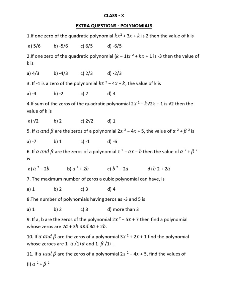 Extra Questions - CH - 2 | PDF