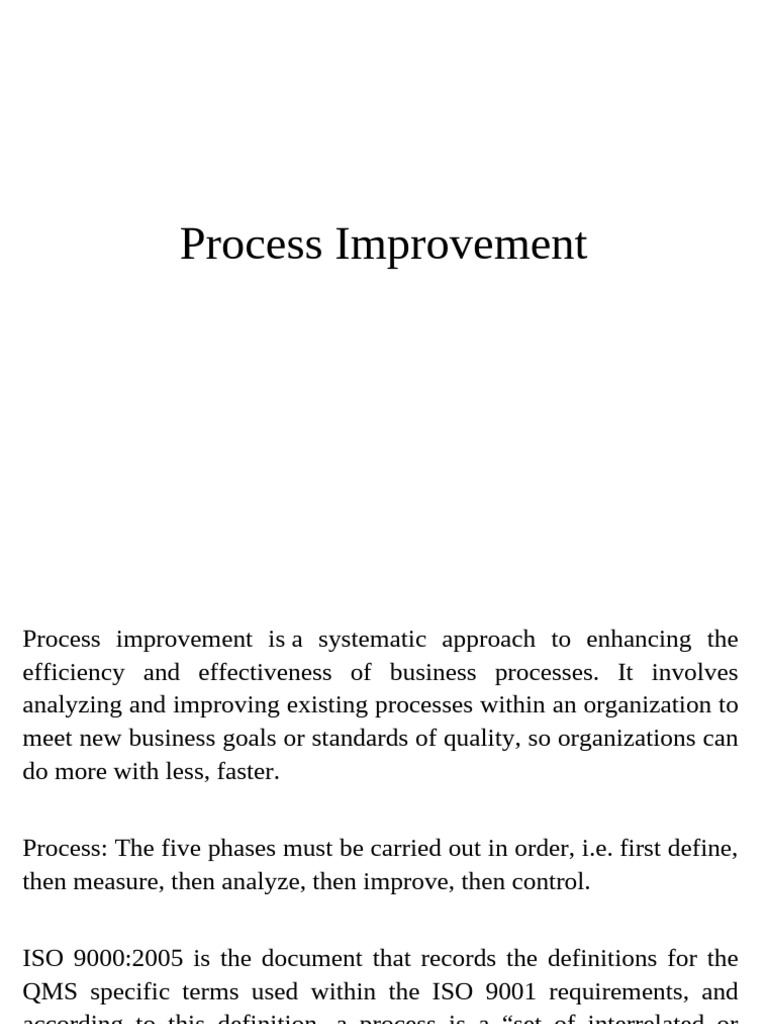 Process Improvement | PDF | Quality Management System | Business
