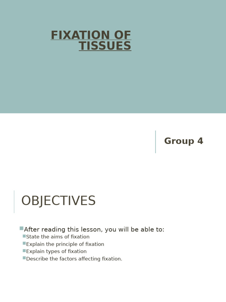 Fixation and Fixatives | PDF | Fixation (Histology) | Life Sciences