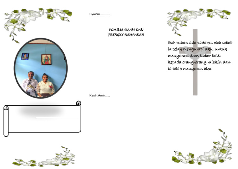 Undangan Syukur Sidi Yomima dan Frengky | PDF