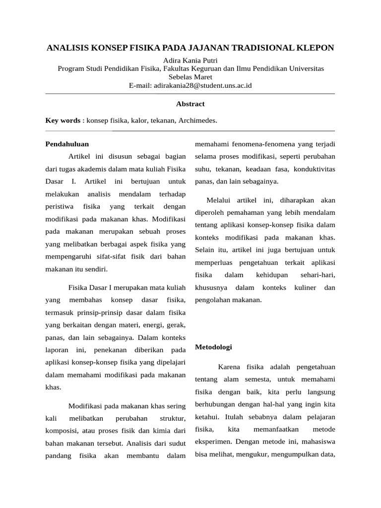 Format Artikel Ilmiah Mahasiswa | PDF