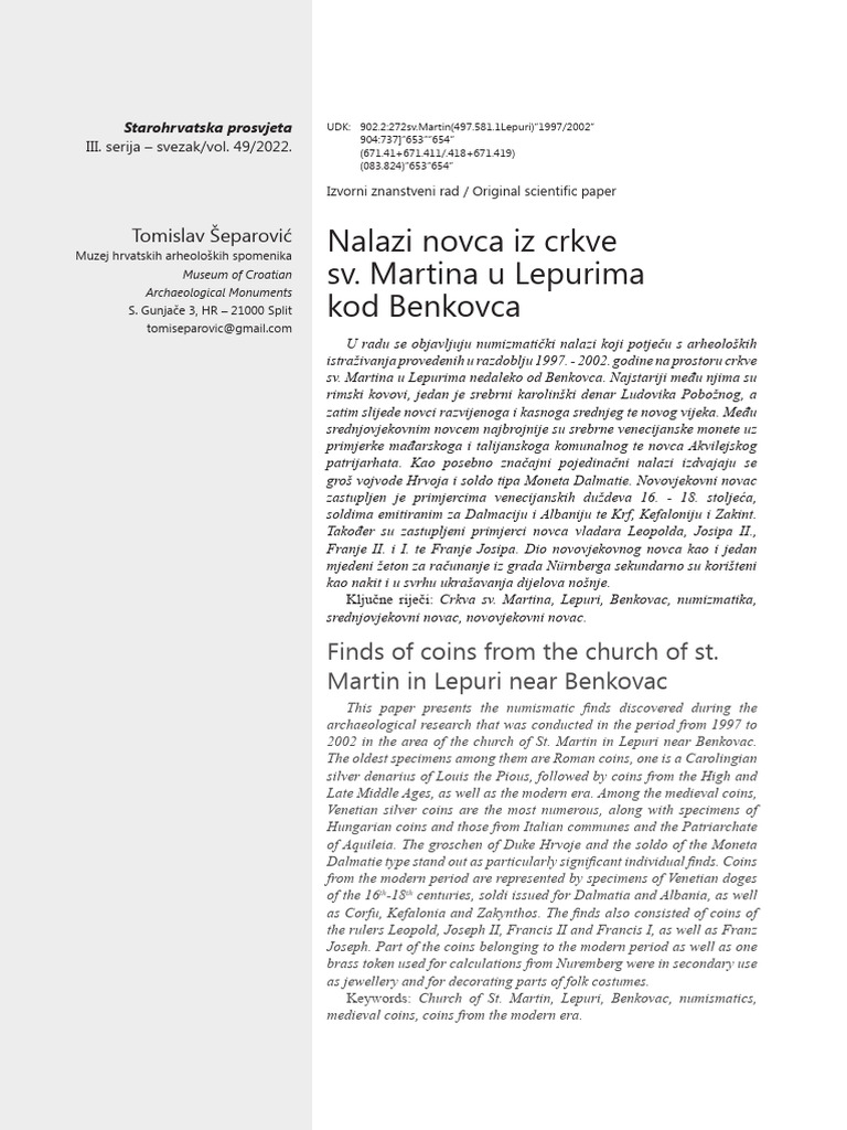 SEPAROVIC Lepuri | PDF | Numismatics | Coins