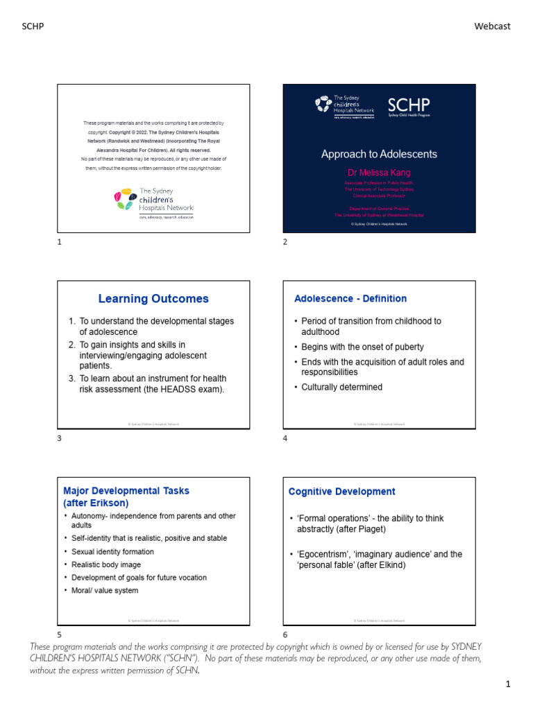 16 Pediatric Assessment - Approach To Adolescents | PDF | Adolescence ...