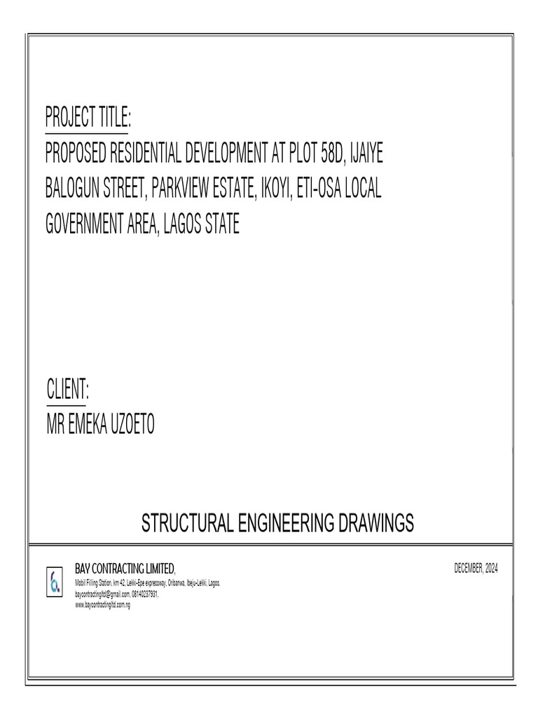MR Emeka Uzoeto Struc | PDF | Concrete | Floors