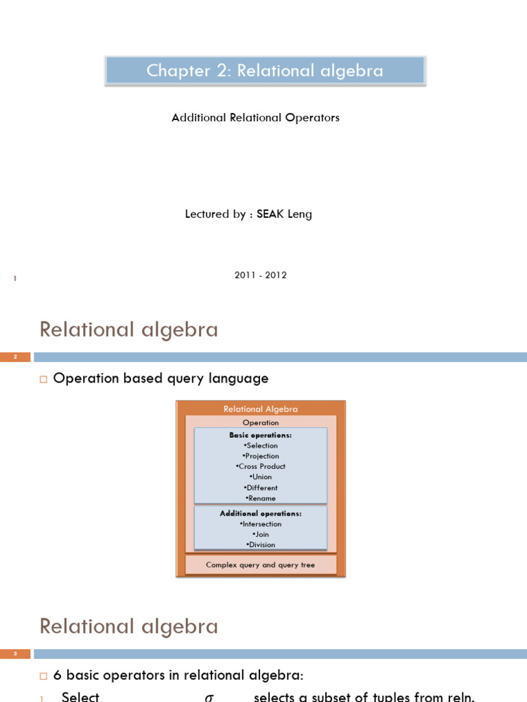 03-Relational Algebra - Additional Operators | PDF | Relational Model | Data Management